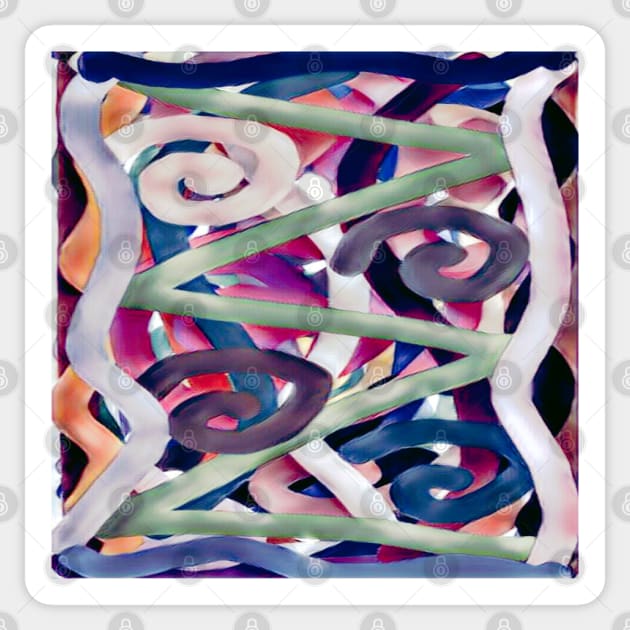 Abstract Lines And Shapes Art - Abstract Design - Sticker | TeePublic